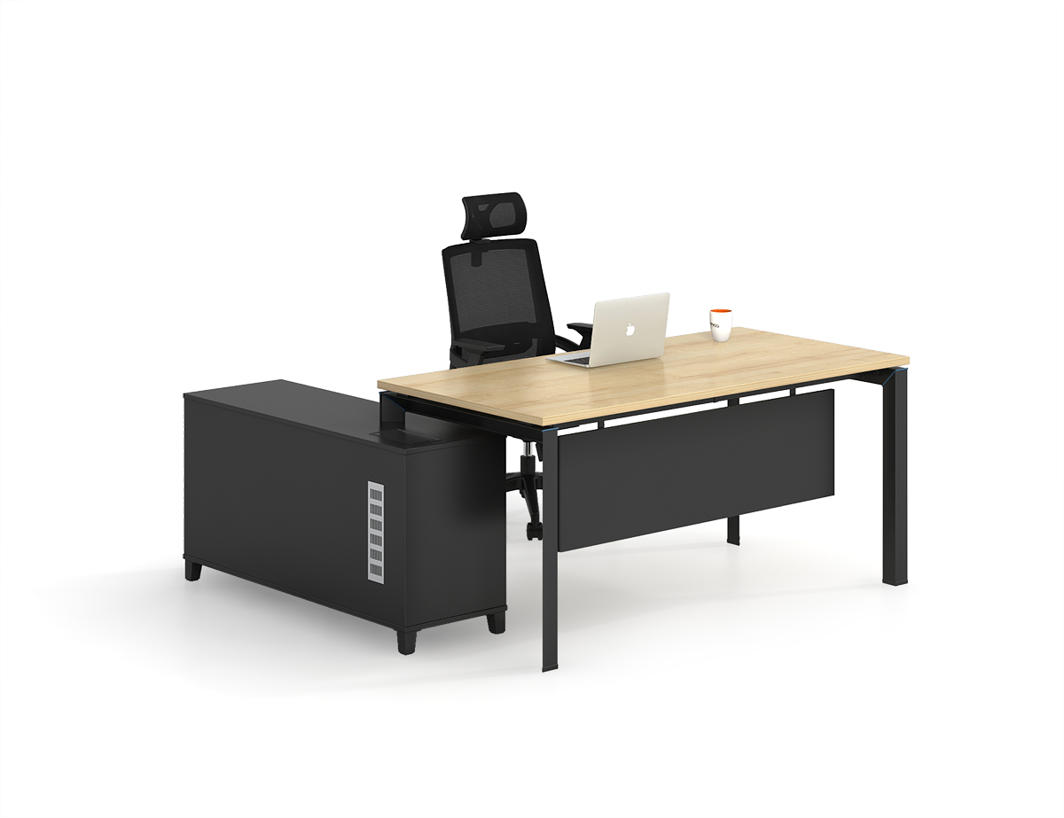 C Series L-Shape Executive Desk with Side Table DB | First Touch Furniture