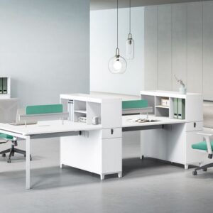 Contemporary Minimalist Reception Desk White and Maple | First Touch ...